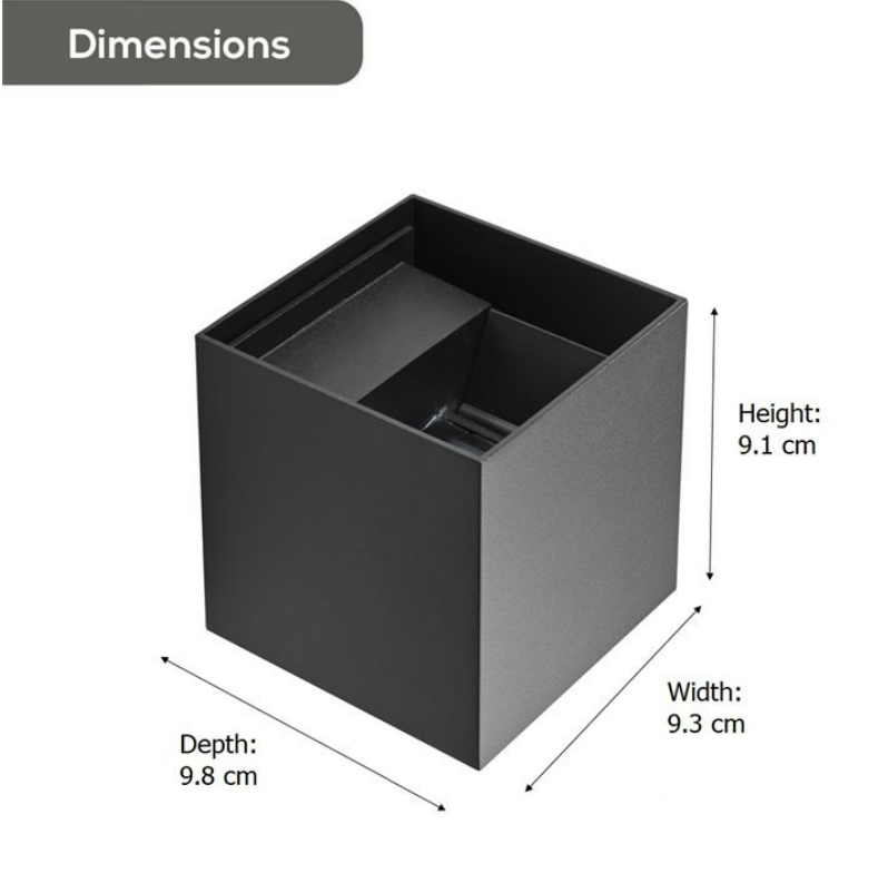Up Down Outdoor Wall Light - Contemporary LED Box in Black | eBay UK