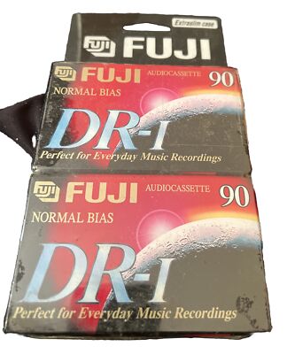 2 PACK FUJI BLANK AUDIO CASSETTE TAPES NORMAL BIAS DR-I 60 MINUTES ...