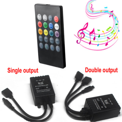 LED Music IR Controller 20key Remote Sound Sensor For 3528 5050 RGB LED ...