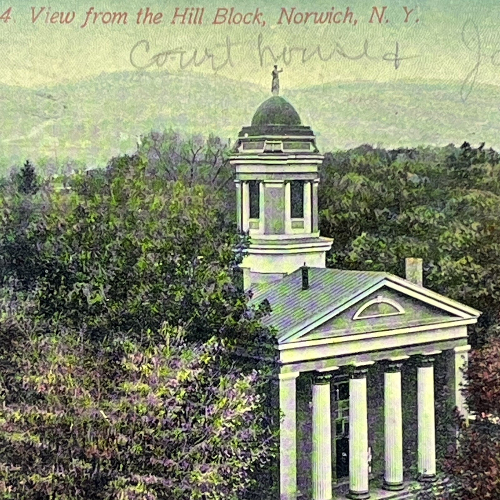 Vintage Norwich, NY Postcard Posted 1912 Hill Block Court House Jail ...
