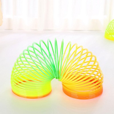 2 X Plastic 6.5cm Rainbow Spring Slinky Toy Type Strechy Springy ...