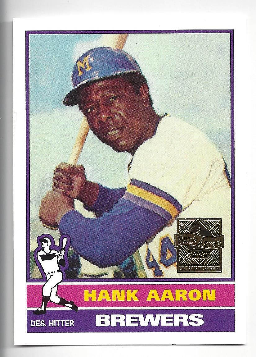 Hank Aaron 1999 Topps Reprint Card 1976 # 23 | eBay