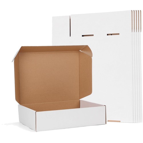 6 Pack 12x9x3 Shipping Boxes, White Corrugated Cardboard Boxes for ...
