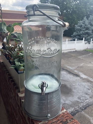 Large Hampton Glassware Co Old Fashioned 2.5 Gallon Glass Beverage Dispenser Jug | eBay