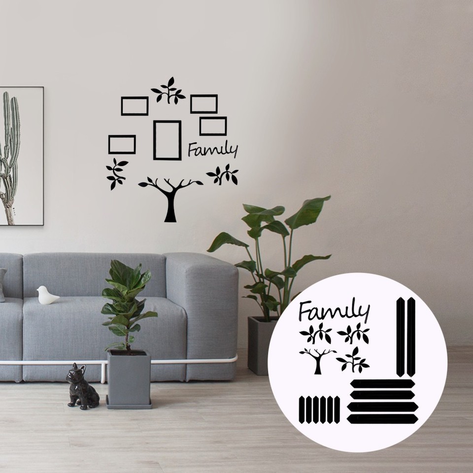 1 Set 3D Acrylic Family Tree Wall Sticker Creative Photo Frame Tree ...