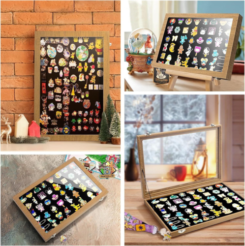 Enamel Pin Display Case, 14" X 9" Shadow Box for Pins, Pin- Collection ...