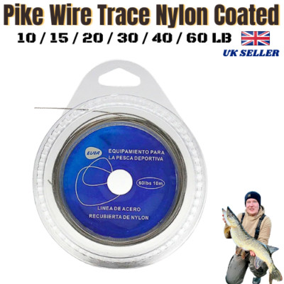 Pike Wire Trace Nylon Coated Spools - 10 15 20 30 40 60 LB - Pike Dead ...