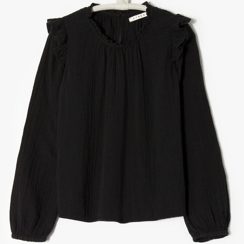 XIRENA Womens 100% Cotton Lanie Top Blouse Size Small Black Casual ...