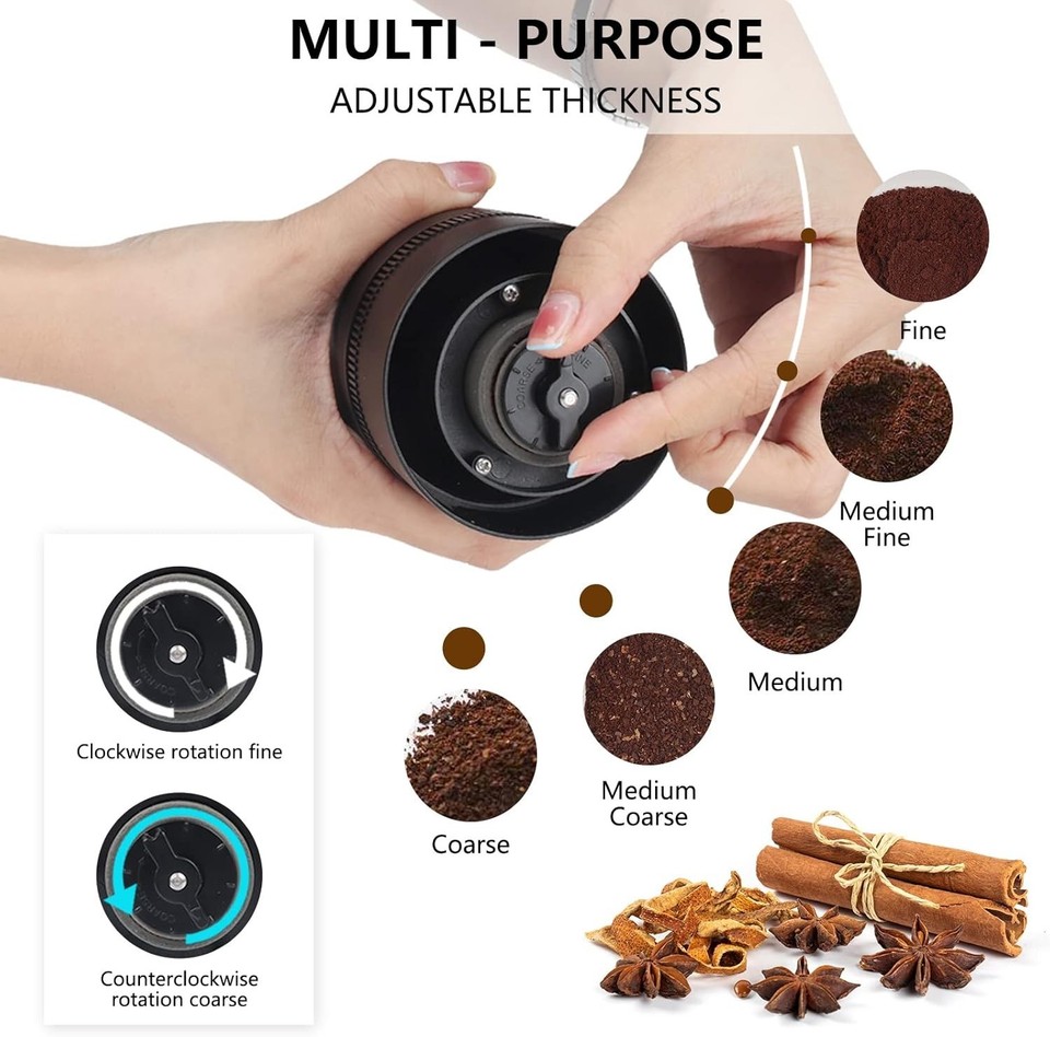 VECH Coffee Grinder, Electric Burr Coffee Grinder, Portable Coffee Bean ...