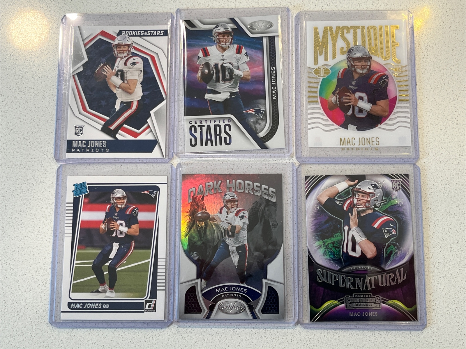 Mac Jones Football Card Lot - Panini Rookie RC Donruss Prizm Patriots ...