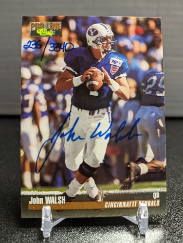 JOHN WALSH 1995 Classic Pro Line Auto RC On Card Autograph BYU COUGARS ...