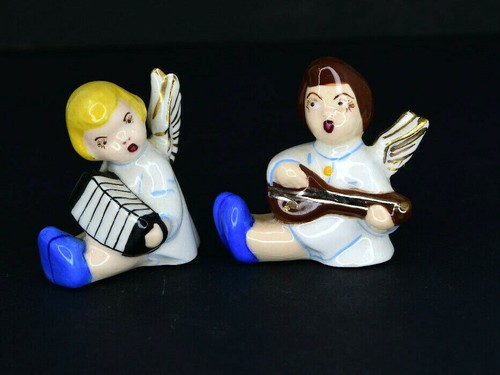 Vintage Musical Angels Playing Instruments Ceramic Figurines | eBay
