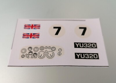 Scalextric tri-ang Bentley C64 Water Decals set NUMBERS 7 (SA089) | eBay UK