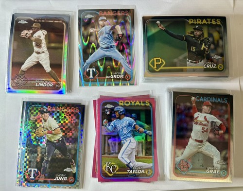 2024 Topps Chrome Refractor Lot 58 Cards, Pink, Sepia, Refractor, Prism ...