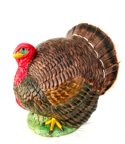 Vintage Large Hand-painted Ceramic Turkey Thanksgiving Centerpiece | eBay