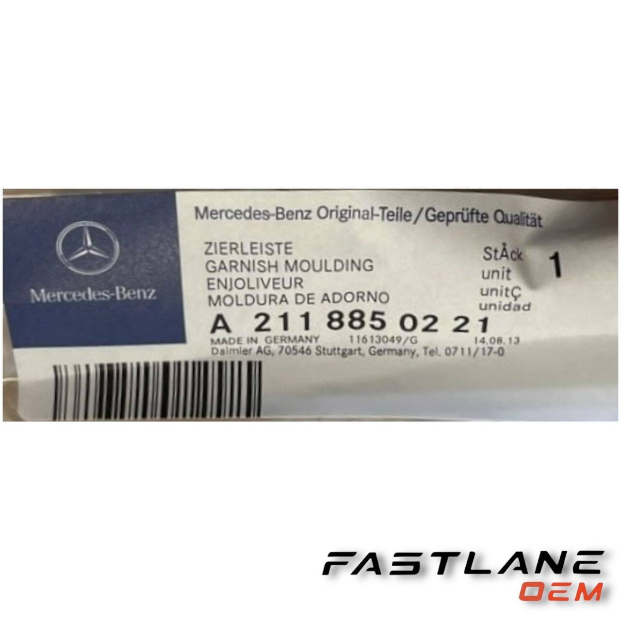 Mercedes-Benz E-class W211 Rear Bumper Molding Chrome A2118850221 OEM ...