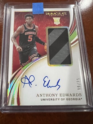 Anthony Edwards Rookie Auto Immaculate Collection 09/25 | eBay