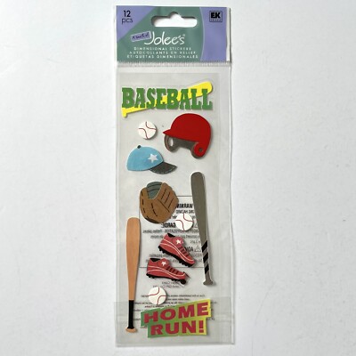 Jolee's BASEBALL Stickers 12 pc Bat Ball Mitt Home Run Cleats Scrapbook ...