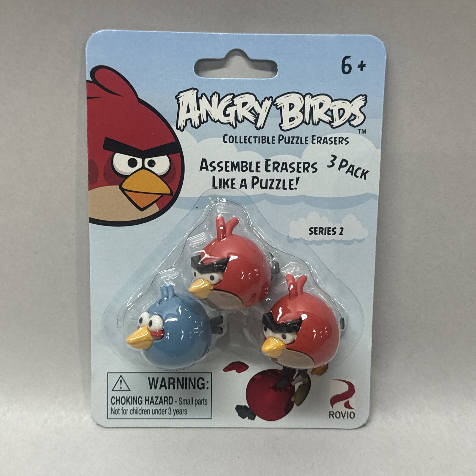 Angry Birds Collectible Assemble Puzzle Erasers 3 Pack Blue & Red Bird ...