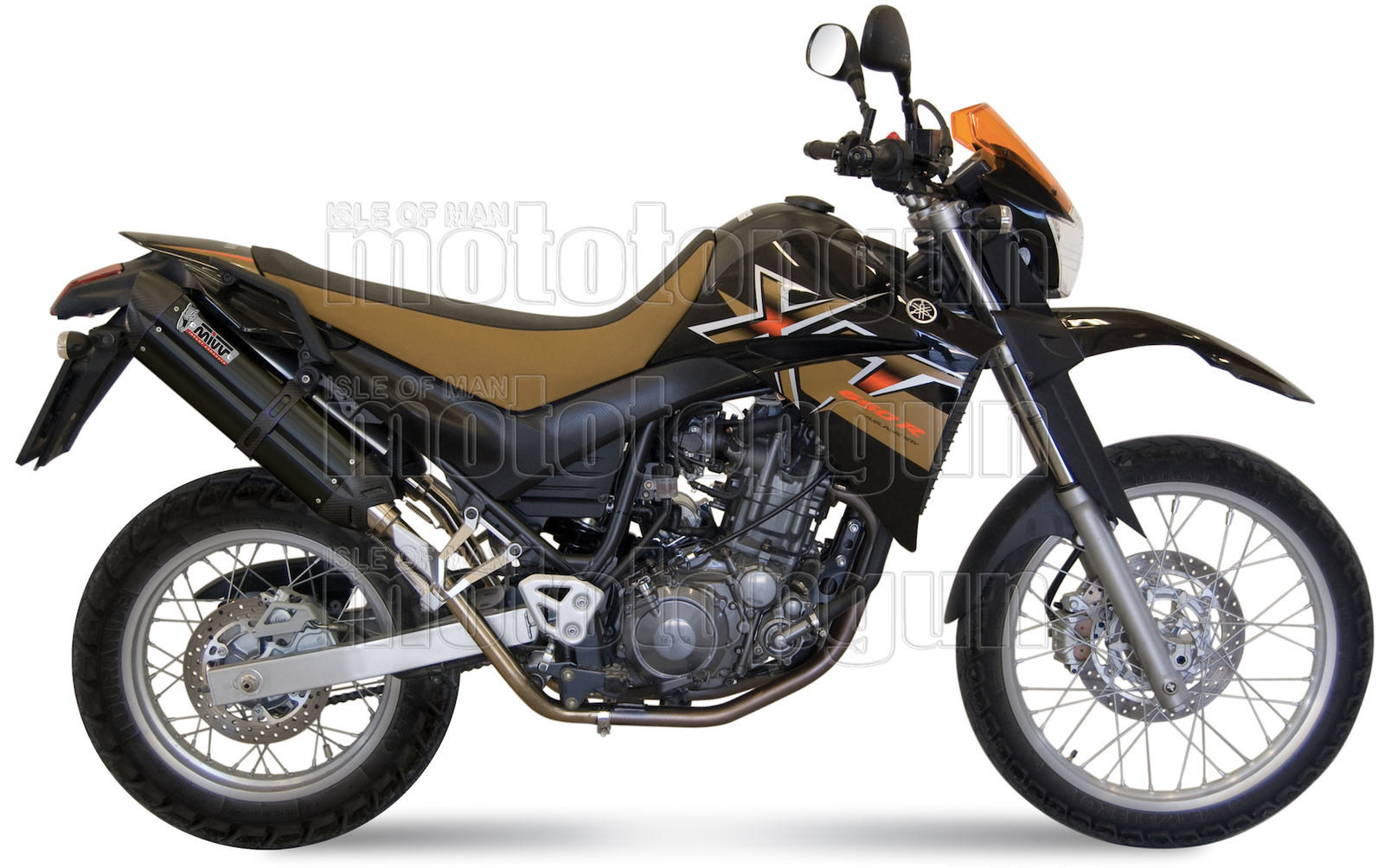 MIVV 2 EXHAUST SUONO STEEL BLACK CARBON CAP YAMAHA XT 660 X 2010 10 ...