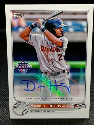 2022 Topps Pro Debut Darell Hernaiz Autograph Delmarva Shorebirds | eBay