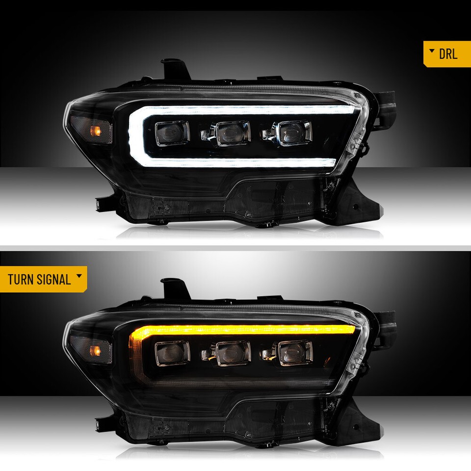 Sequential LED Headlights with White DRL compatible with Toyota Tacoma ...