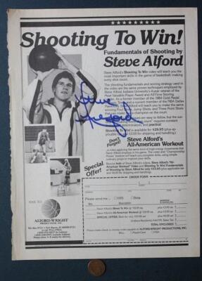 Indiana University star Steve Alford signed autograph 1980 Magazine Ad ...