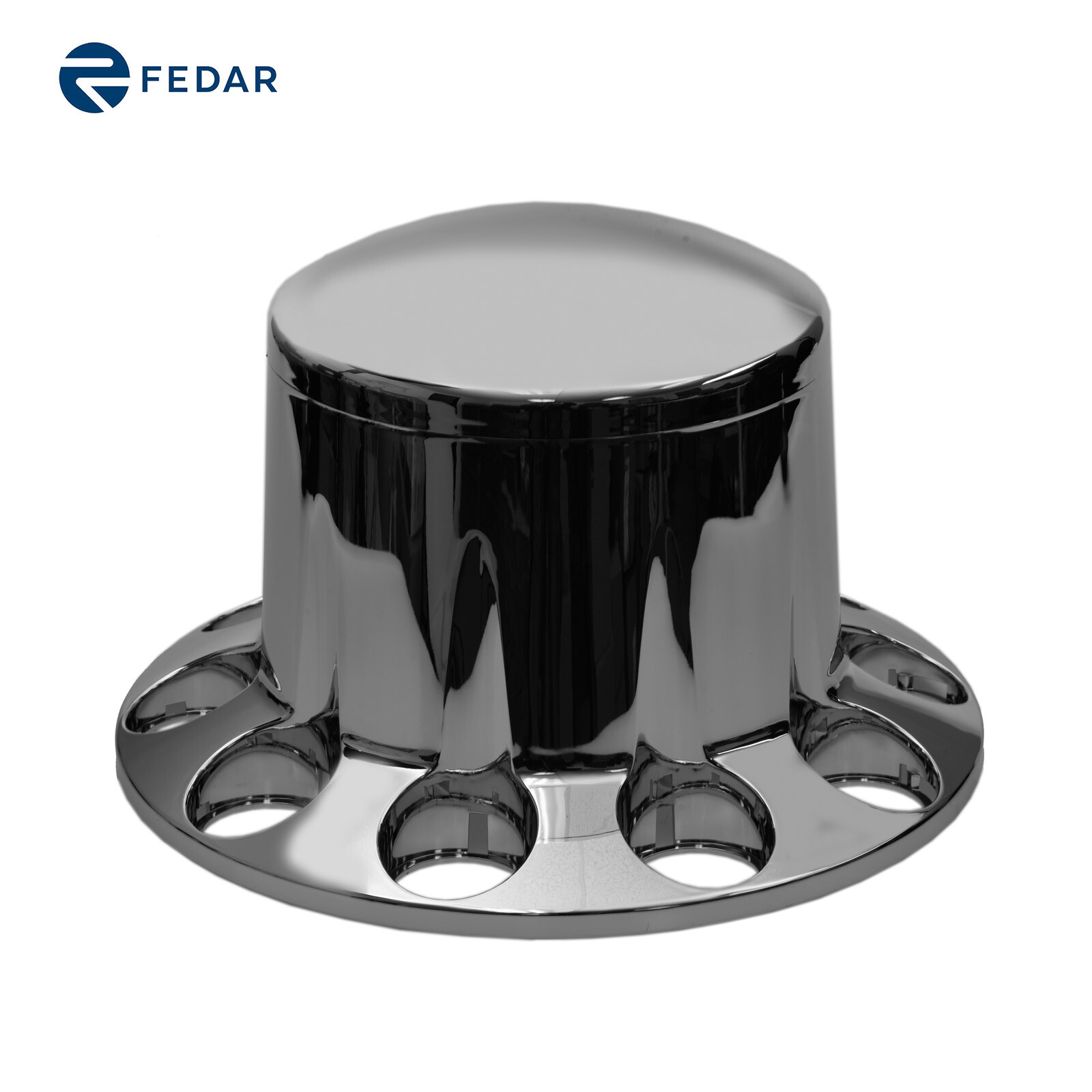 Chrome Rear Axle Wheel Cover with Hub Cap 33mm Lug Nuts for Semi Truck ...