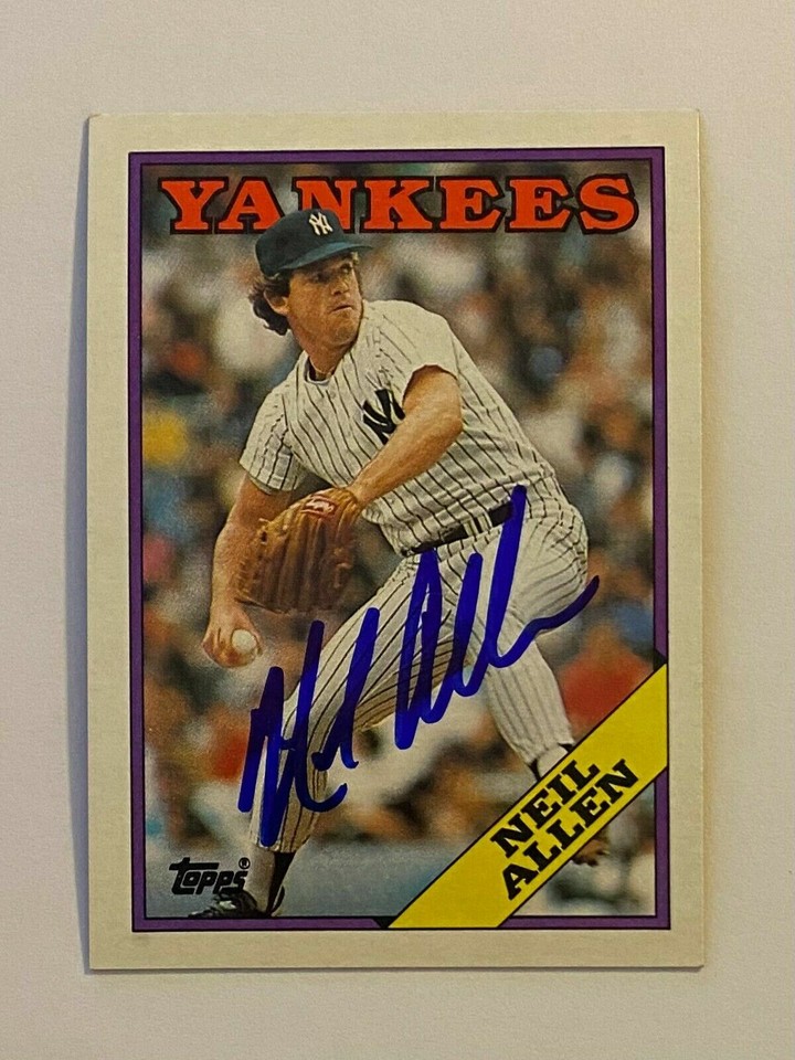 Neil Allen Signed Topps #384 1988 Card New York Yankees Auto MLB RAD | eBay
