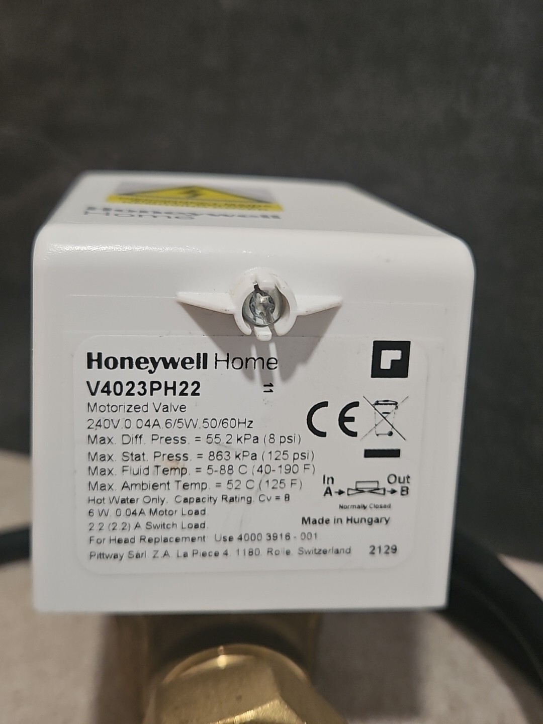 Honeywell 2 Port Zone Valve 22mm 5 Wire Motorized Central Heating ...