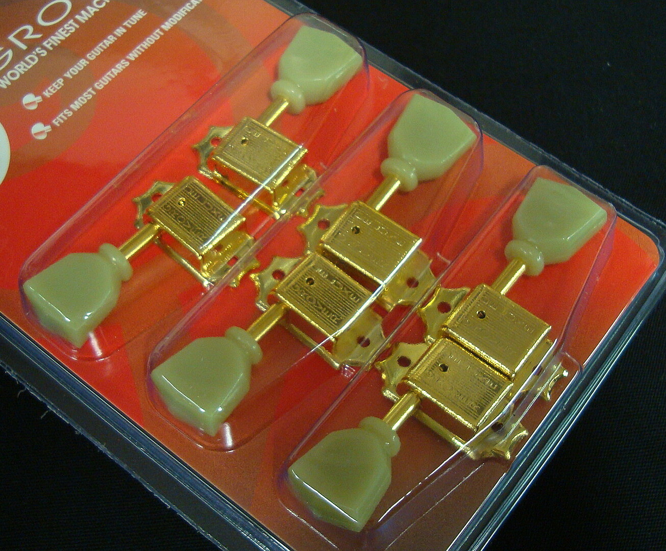 Grover 133GK Vintage Deluxe Tuning Machines 3+3, Keystone Button. Gold ...