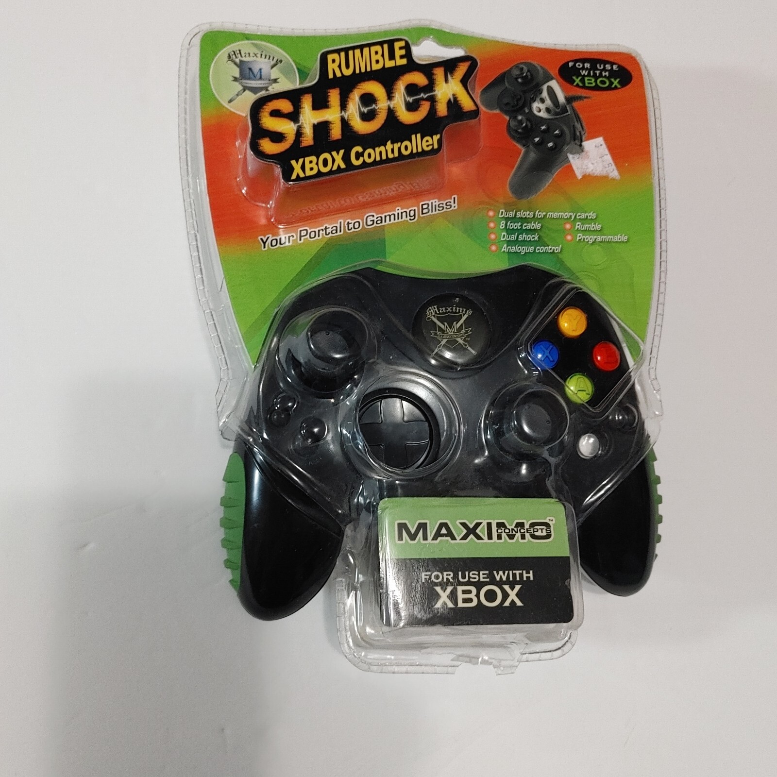 Rumble Shock XBOX Dual Shock Programable Controller 5 Foot Cable New ...