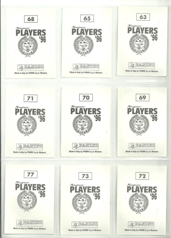 9 x CHELSEA - Panini Super Players '96 Stickers [Unused] | eBay