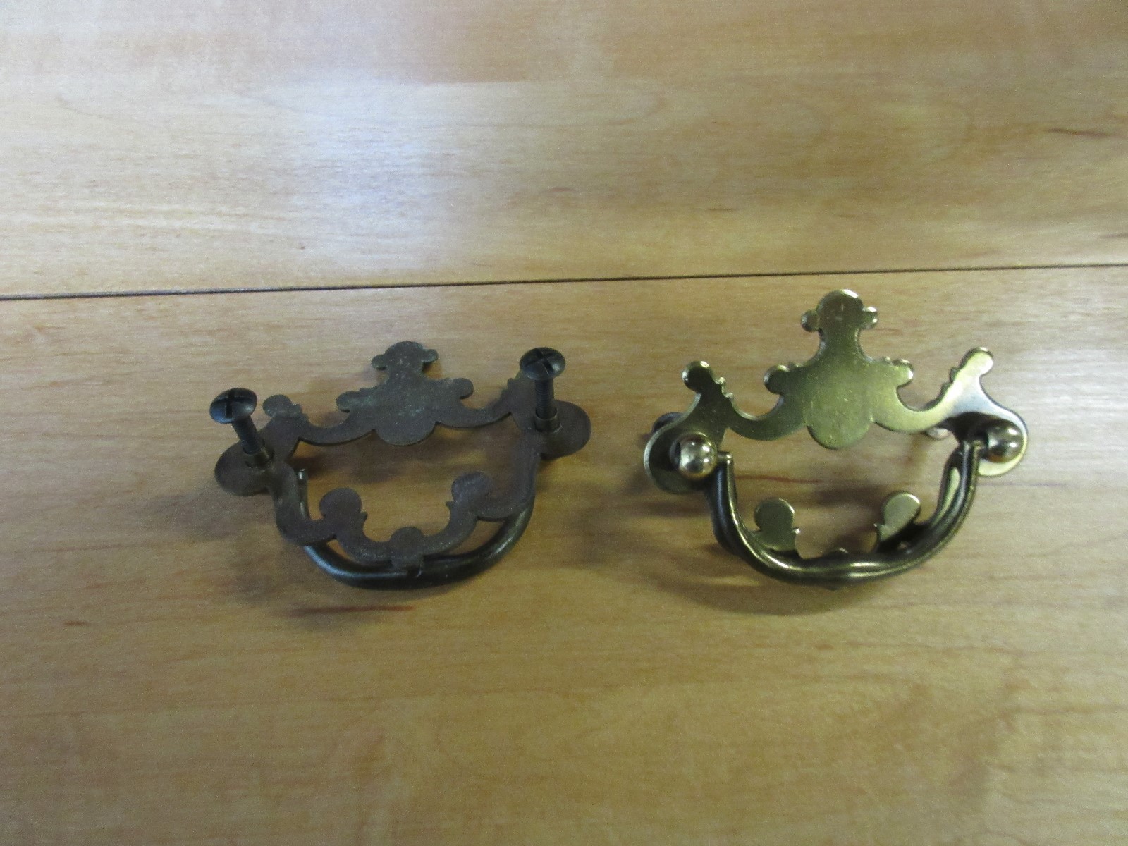 2 Drexel Brass Chippendale End Table Night Stand Hardware Handles Pulls ...