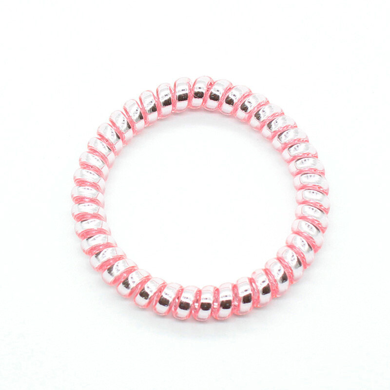1Pcs Telephone Wire Elastic Rubber Band Traceless Girls Ponytail Hair ...