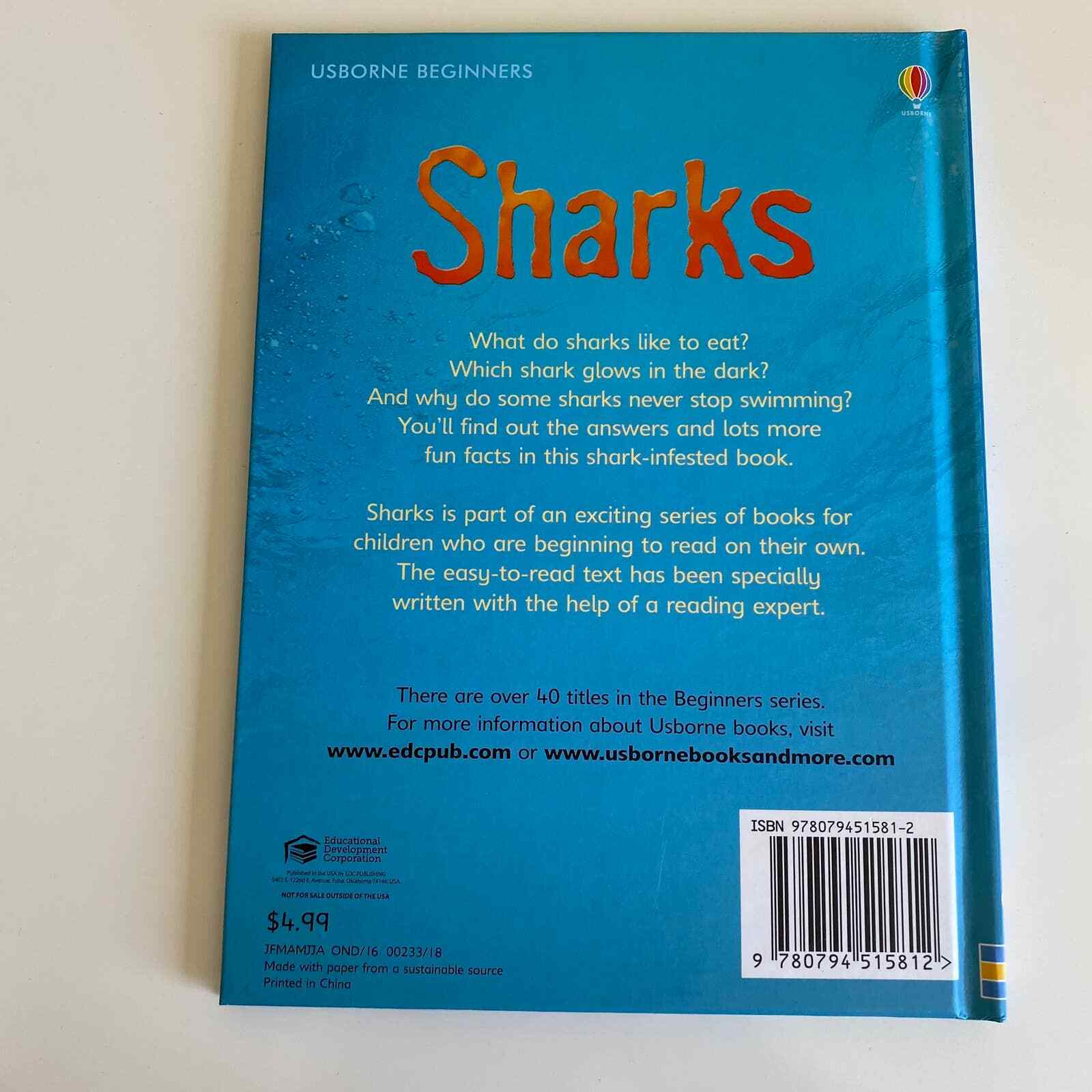 Usborne Sharks Full Color Hard Cover Educational Children's Book | eBay