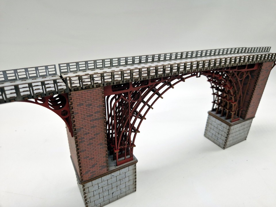 Modelux OO Gauge Ironbridge 280mm With Side Links And Piers Kit in Red ...
