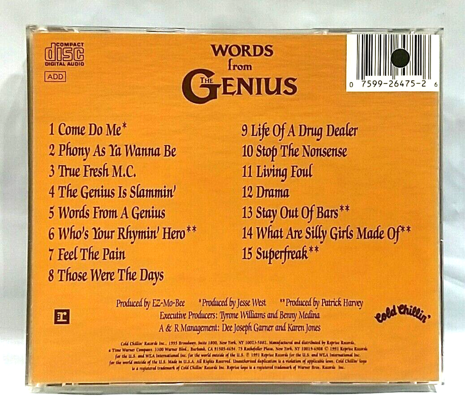 (CD) The Genius – Words From The Genius, US OG Press, 9 26475-2, Album ...