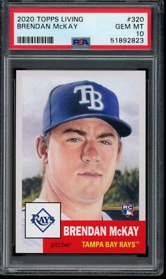 2020 Topps Living Set #320 Brendan McKay PSA 10 Gem Mint RC Rookie Card ...