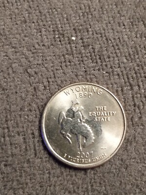 2007 p wyoming state quarter error strike thru both sides. | eBay