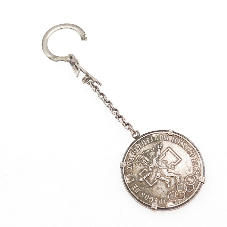 925 Sterling 720 Silver Coin Vintage 1968 Mexico 25 Pesos Olympic Games ...