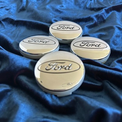 Ford Wheel Center Caps Silver Chrome Emblem 54mm 2 1/8" Hubcaps (Set of ...