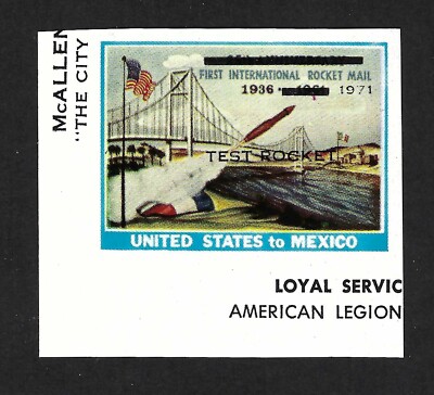 1971 First International Rocket Mail Poster Stamp 35th Anniversary ...