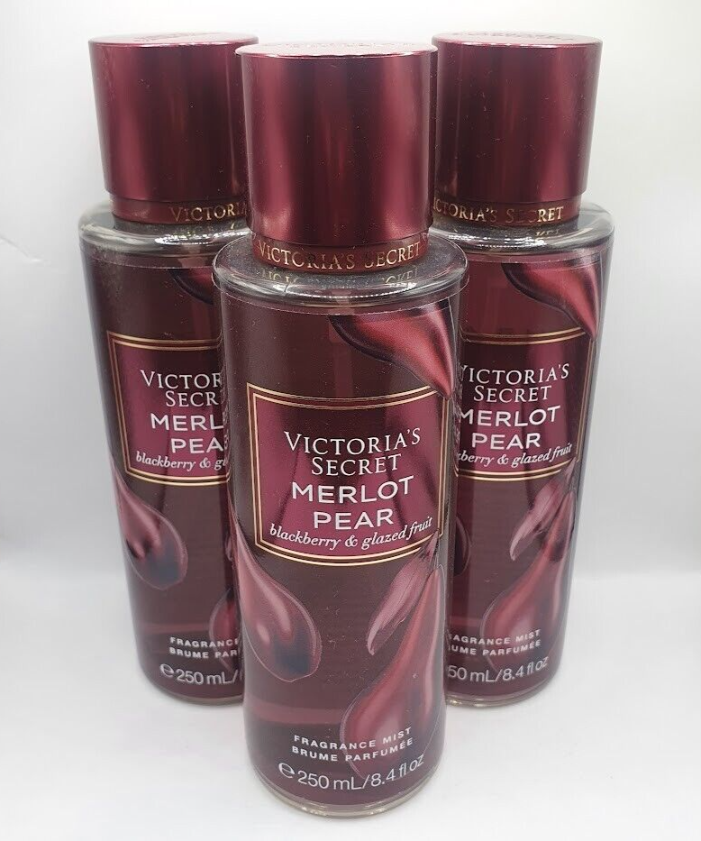VICTORIA'S SECRET MERLOT PEAR BODY MIST 8.4 FL OZ (SET OF 3) | eBay