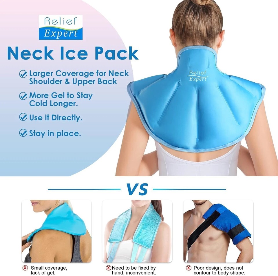 Relief Expert Neck Shoulder Ice Pack Large Reusable Gel Cold Pack Wrap ...