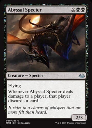 Moderate Play, English MTG Regular Abyssal Specter Modern Masters 2017 ...