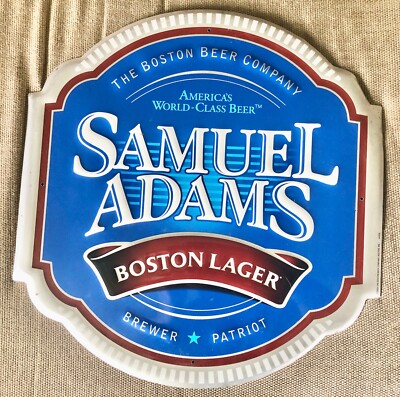 Samuel Adams SIGN tin Boston Beer Company Brewer Patriot Boston Lager ...
