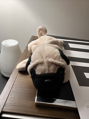 Ty Pug Dog Beanie Baby Original Pugsly Laying Down No Tag | eBay