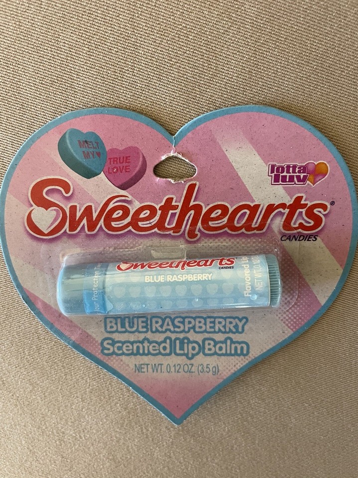 .12 Oz Blue Raspberry Sweethearts Flavored Lip Balm By Lotta Luv, New ...