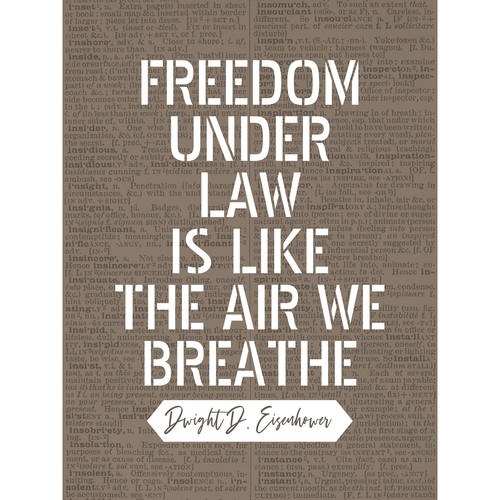 Dictionary Page Quote Eisenhower Freedom Under Law Air Breathe Art ...